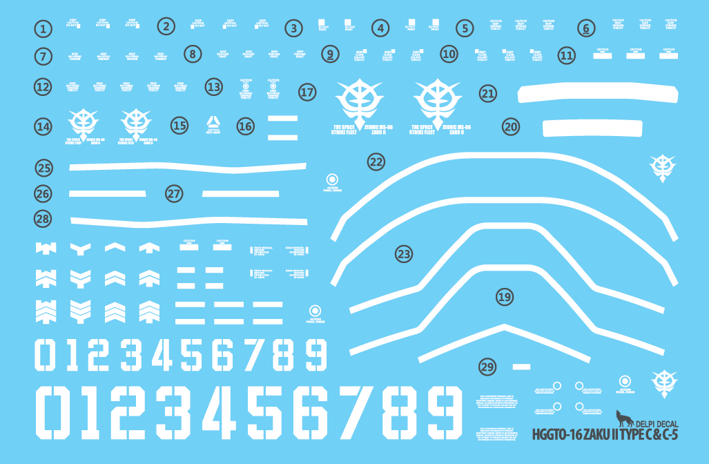 HG The Origin 16 MS-06C Zaku 2 Type-C / C5 (Normal) (Water Decal)